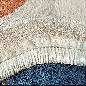 ZLXMN Gray White Irregular Rug 4x6ft Ellipse Vegetable Velvet Non-Shedding Rug Modern Abstract Simple Rug Suitable for Living Room Bedroom Rest Area Home Decor Non-Slip Washable