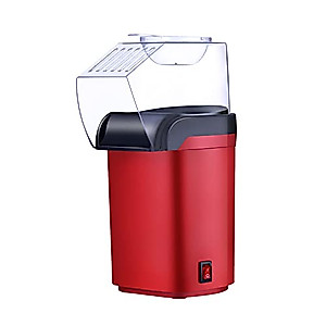 mini popcorn machine for home electric small hot air popcorn popper no oil tabletop portable pop corn maker with Measuring Cup Melt Butter - RED (RED)