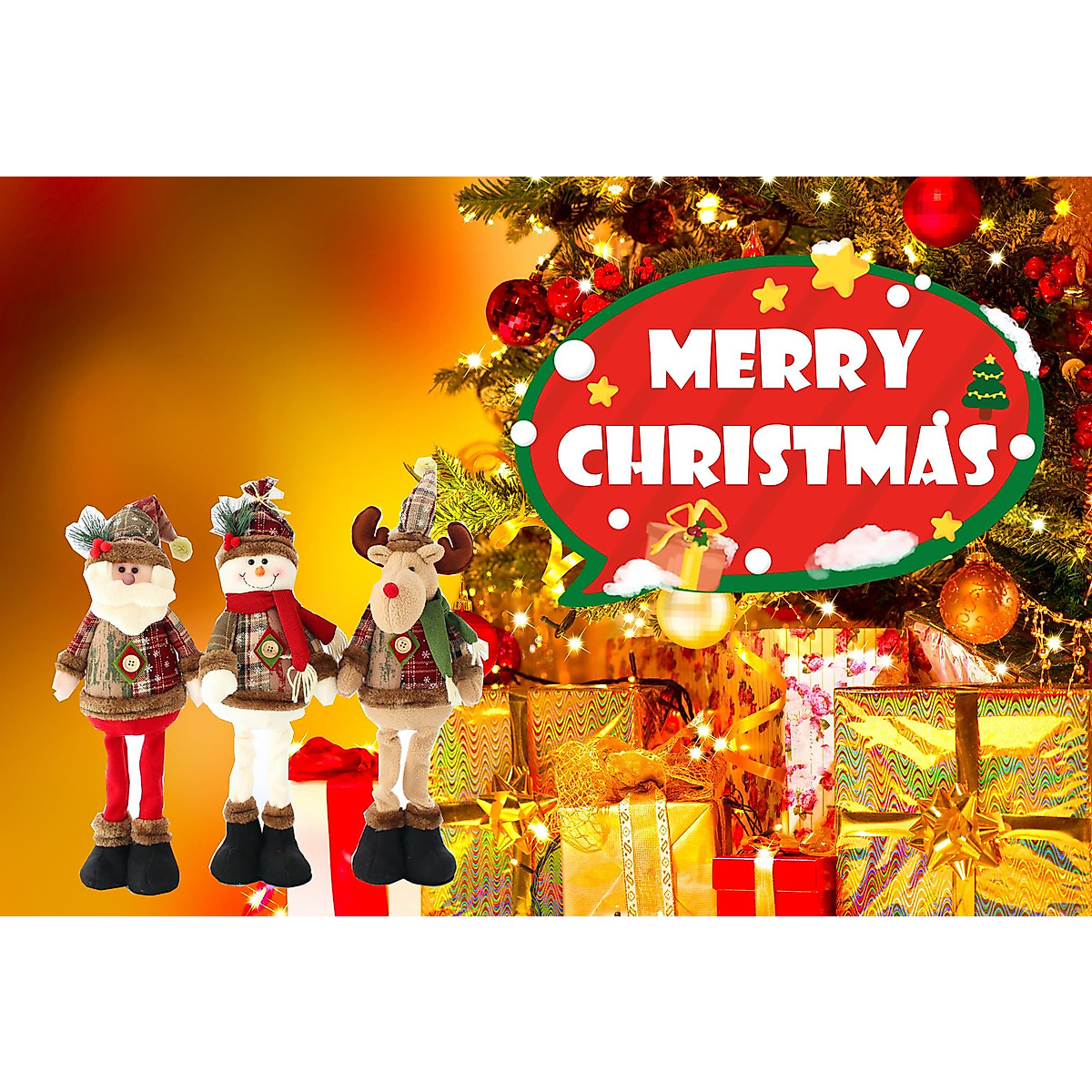 GIANTHONG Snowman Reindeer Santa Claus Christmas Decorations Figurine Christmas Ornament Standing Home Decorations Doll