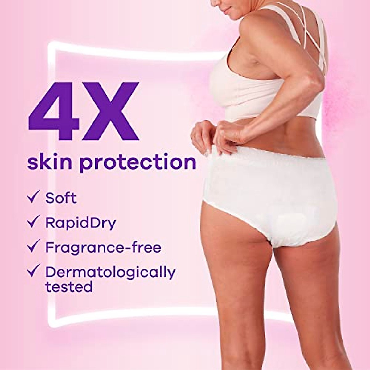 Always Discreet, Incontinence & Postpartum Underwear for Women, for Sensitive Skin, Size S/M, Maximum Plus Absorbency, Fragrance-Free, Disposable, 48 Count