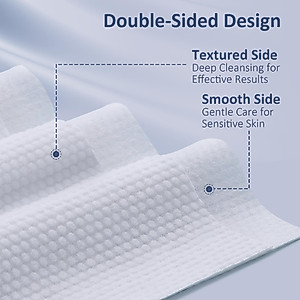 Ourmed Life Face Towels, Disposable Biodegradable Clean Facial Wash Cloth for Sensitive Skin, Lint- free Facial Towels for Cleansing, Skincare and Makeup Remover, Dry Wipes,100 Count，Dot texture