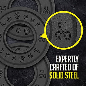 Logest Fractional Olympic Plates Set of 8-0.50LB Plates Fractional Weight Plates Designed for Olympic Barbells for Strength Training and Micro Plates Olympic Weight Plates