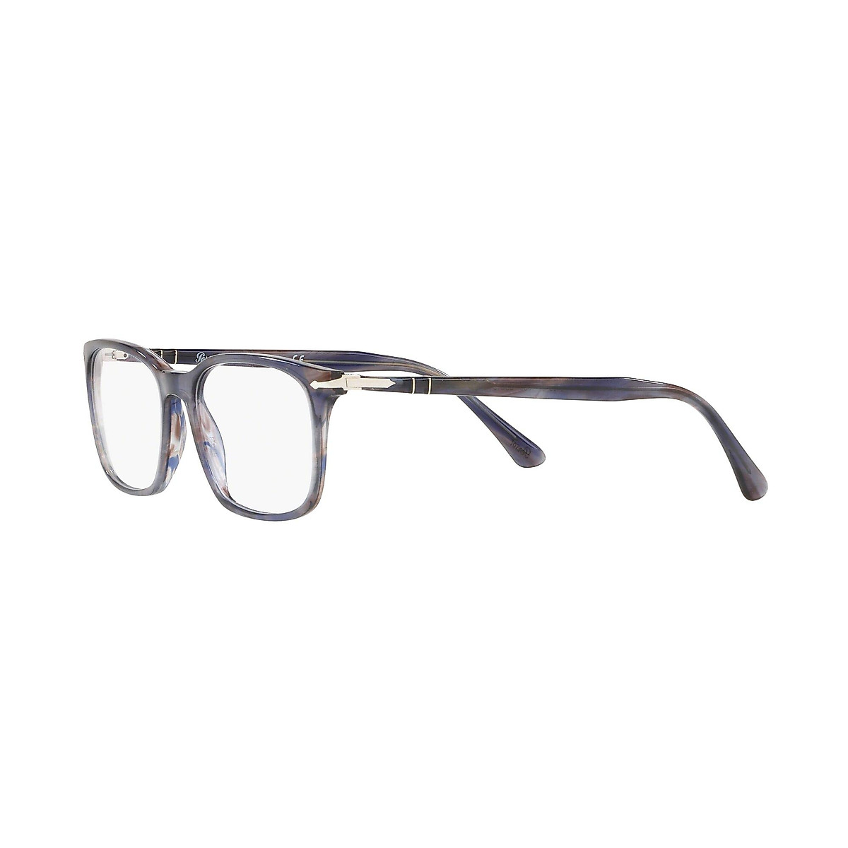 Persol PO3189V Rectangular Prescription Eyewear Frames, Grey/Blue/Demo Lens, 55 mm