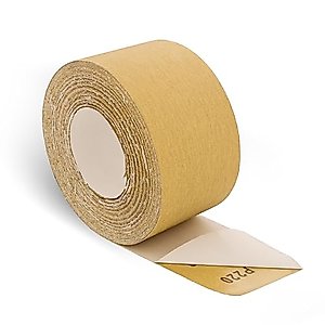 ABN Adhesive Sticky Back 220-Grit Sandpaper Roll 2-3/4in x 20 Yards Aluminum Oxide Golden Yellow Longboard Dura PSA