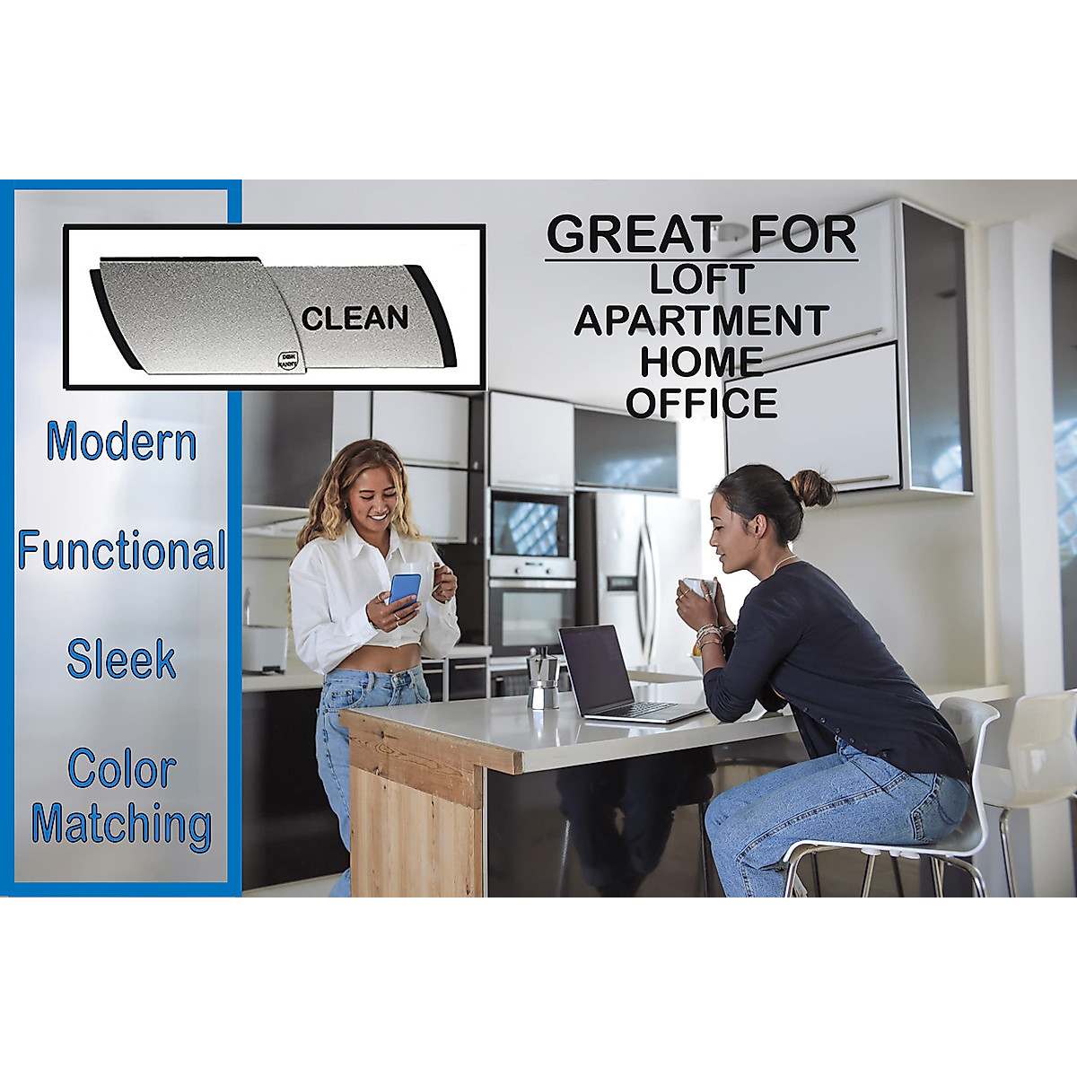 Premium Metal Dishwasher Magnet Clean Dirty Sign | Contemporary Stainless Indicator - Kitchen Gadgets for All Dishwashers, Home or Office Organiz