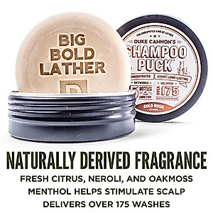 Duke Cannon Supply Co. Men's Shampoo Puck, Gold Rush - Over 175 Washes, Sulfate-Free, 4.5 oz (Pack of 1)