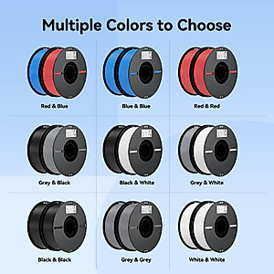 Creality 2kg Black & White PLA 1.75mm Filament Bundle for 3D Printing with No-Tangling Strong Bonding and Overhang Performance, Accuracy +/- 0.02mm