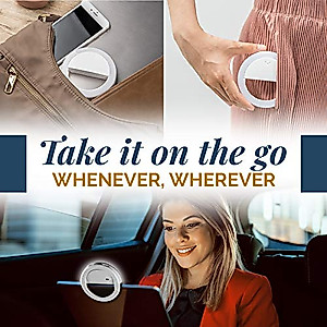 ﻿﻿GearLight Selfie Ring Light for Computer or Phone - Iphone Compatible LED Lighting for Laptop Webcam, Video Recording - Rechargeable Circle Clip on Ringlight - Cute Stuff & Room Decor for Teen Girls