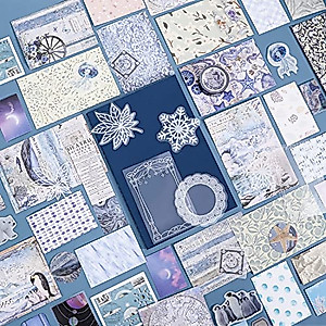 Urradia Scrapbooking Kit for Kids and Adults - 423pcs Blue Space Nature Themed Craft Papers and Stickers