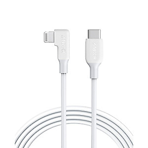 Anker USB-C to 90 Degree Lightning Cable (6 ft), MFi Certified, Supports Power Delivery for iPhone SE / 11 Pro/X/XS/XR / 8 Plus/AirPods Pro, iPad 8, iPod Touch, and More(White)