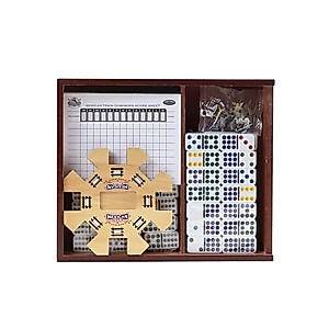 Front Porch Classics | Mexican Train Domino Set in Wooden Collector Box from Front Porch Classics for 2 to 8 Players Ages 8 and Up