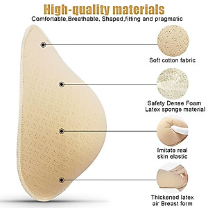 CYTMTZGA Latex Foam Mastectomy Breast Prosthesis Breast Forms Lightweight Ventilation Used Women Pocket Post-Surgery Bra Sp2L