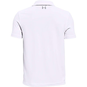 Under Armour boys Performance Golf Polo , White (100)/Mod Gray , Youth Medium