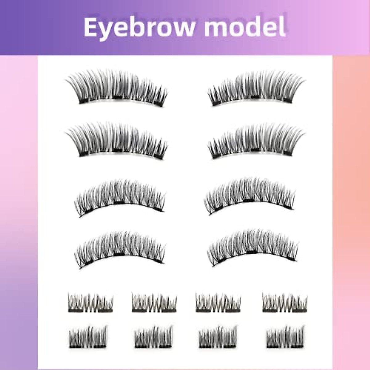 Magnetic Eyelashes without Eyeliner, Reusable Dual Magnetic lashes with 4 Pair, Looking Natural No Glue 3D False Eyelashes Kit with Applicator, Fake Lashes Extension, Easy to Wear (3)