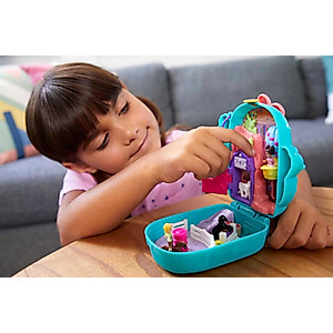 Polly Pocket Playset, Travel Toy with 2 Micro Dolls & Pet Horses, Pocket World Cactus Cowgirl Ranch Compact
