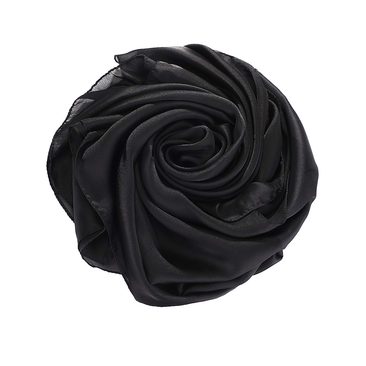 WILLBOND Womens Shawl Chiffon Bridal Evening Soft Wrap Scarf, Chiffon Scarf Ribbon Scarf Satin Scarf for Evening Dresses(L,Black 2)