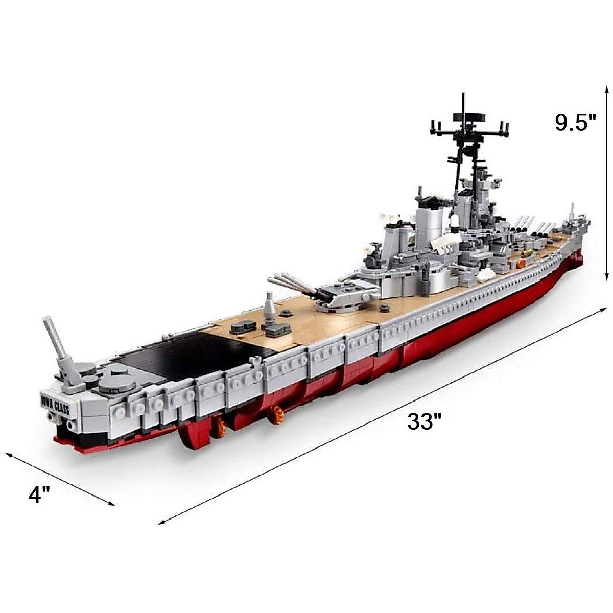 General Jim's Military Brick Building Set - World War 2 USS Missouri Battleship Model Building Blocks for History, Military Enthusiast as Well as Teens and Adult Builders