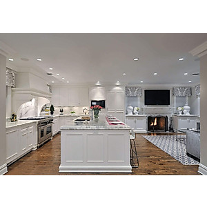 TORCHSTAR 12-Pack 4 Inch Classic White Recessed Light Trim, Metal Can Light Trim, Step Baffle with Ring, Fit Halo/Juno Remodel Recessed Housing, 4 Inch Light Trim for PAR16, PAR20, R20, White