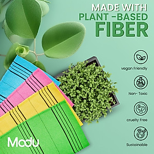 Modu 6 Pcs Korean Exfoliating Mitt Bath Washcloth 6.7 x 5.5 in - Asian Italy Towel (Small 6 Pcs Green)