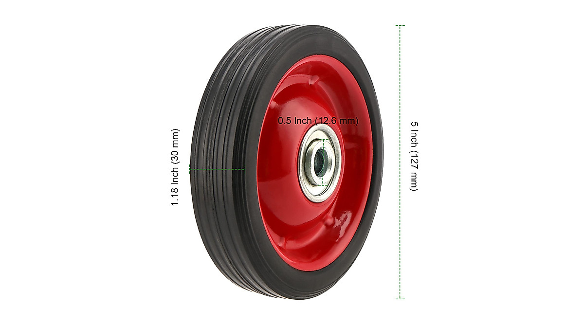 PINGEUI Solid Rubber Tires - Durable Hand Truck Wheels