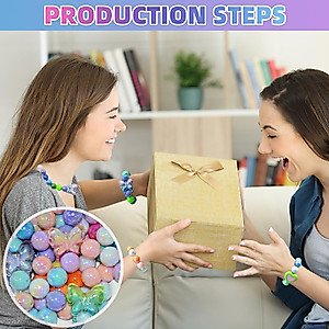 254 Pieces Beads for Pens - 16MM Acrylic Loose Beads Bulk Set - Beads Kit for Crafts - Fit for Jewelry Making, Bracelets, Beadable Pens, and Focal Beads - Cute Beads for DIY Supplies