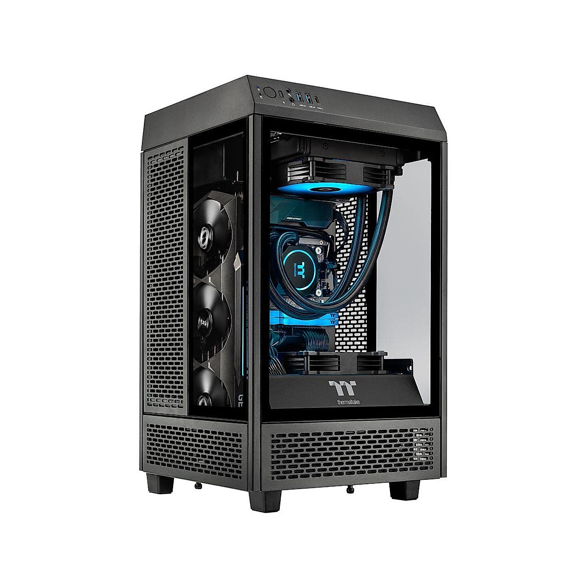 Thermaltake Reactor 380 Liquid-Cooled PC (AMD Ryzen 7 5800X, RTX 3080, 16GB 3600Mhz DDR4 RGB ToughRAM, Seagate FireCuda 520 NVMe 1TB, WiFi, Win 10 Home) Gaming Desktop Computer TW1B-B550-R38-LCS