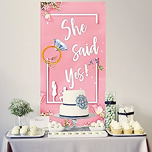 Labakita Engagement She Said Yes Door Banner, Bachelorette Party Door Decorations, Engaged Door Cover Banner, Wedding Bridal Shower Proposal Party Decorations