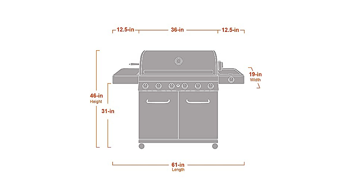 Monument 6-Burner Propane Gas Grill with LED Controls