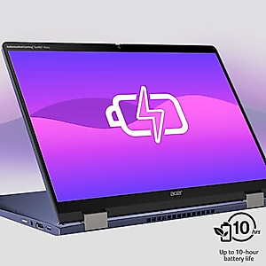 acer Chromebook Spin 714 CP714-1WN-53M9 Laptop Intel Evo Intel Core i5-1235U 14" 1920x1200 IPS Touch Display 8GB LPDDR4X 256GB SSD Wi-Fi 6E FHD MIPI Webcam Backlit Keyboard Chrome OS