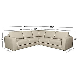 Abbyson Living Elliot Sofa - Transitional Design, Fabric, Stain Resistant, Sand