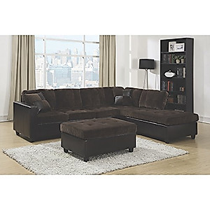 Coaster Home Furnishings Mallory Tufted Upholstered Sectional Dark Chocolate
