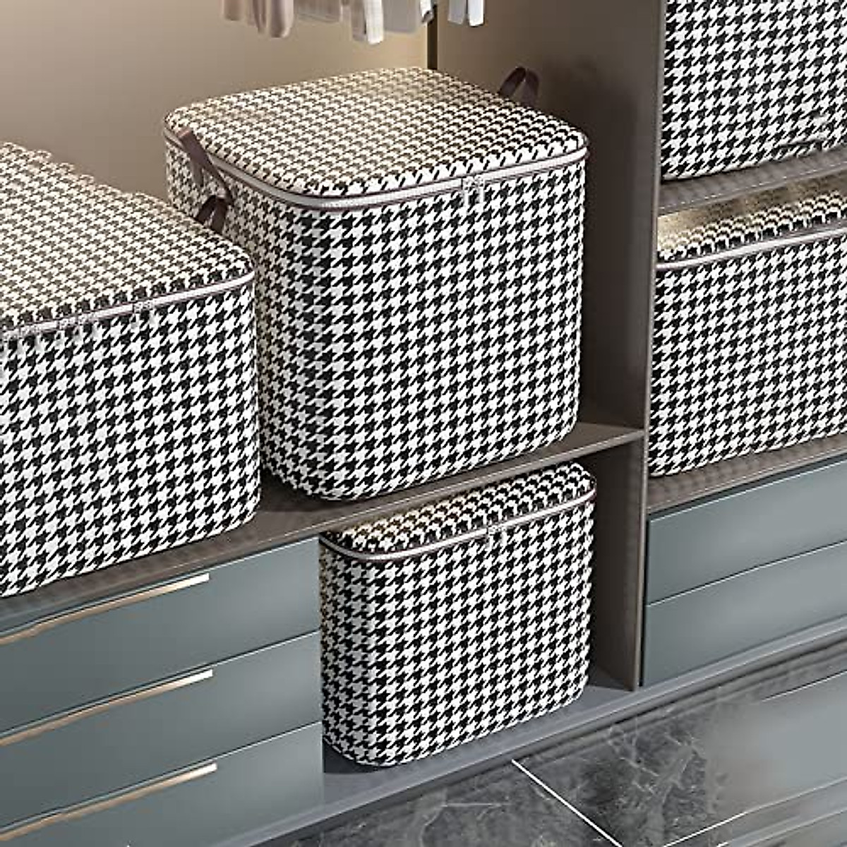Large Capacity Clothes Storage Bag, Closet Organizers and Storage Under Bed Storage Containers Box for Clothing, Comforters, Bed Sheets, Foldable Organizer with Reinforced Handle Sturdy Zippers