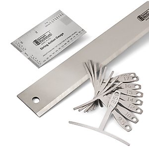 StewMac Basic Guitar Setup Kit - Inches | Includes String Action Gauge, 18" Precision Straightedge, and 9 Understring Radius Gauges | Professional, Accurate, and Easy to Read Luthier Tools