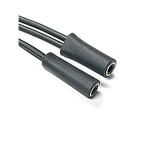 PEGLY Headphone Splitter for Computer CTIA 3.5mm TRRS Female to Dual TRS Male Mic Audio Jack Y Headset Splitter Adapter Cable for PC Laptop to Gaming Headset - 8 inch /20cm Black Pack of 2 Pieces