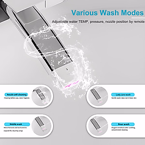 Klewo Smart Toilet with Built in Bidet and Water Tank, Without Water Pressure Limited, AUTO Open & Close, Foot Kick AUTO Flush, Elongated One Piece Toilet with Heated Seat