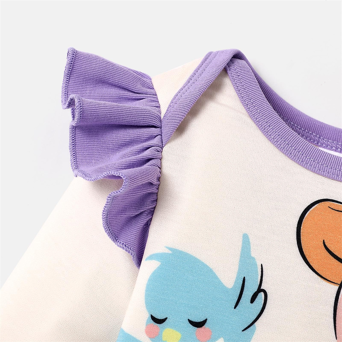 Disney Princess Rapunzel Ariel Belle Tiana Baby Girls Ruffle Long Sleeve Romper Newborn to Infant Apricot 0-3 Months