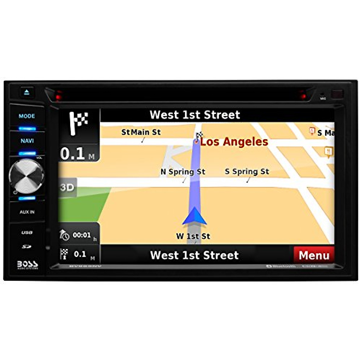 BOSS Audio Systems Elite BN965BLC Car GPS Navigation DVD Player - Double Din, Bluetooth Audio and Calling, 6.5 Inch LCD Touchscreen Monitor, MP3/CD/DVD/USB/SD, Aux-in, AM/FM Radio Receiver