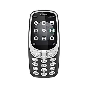 NOKIA 3310 3G - Unlocked Single SIM Feature Phone (AT&T/T-Mobile/MetroPCS/Cricket/Mint) - 2.4 Inch Screen - Charcoal