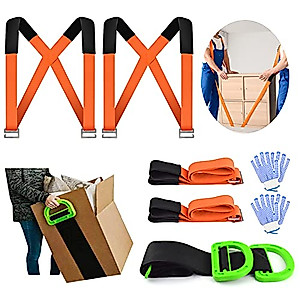 Moving Straps Lifting Kit Moving Strap for 2-Person and Widen Handle Lifting Straps for 1-Person Furniture Moving Straps for House-Moving, Mattress, Appliances, Boxes, Heavy Objects Moving