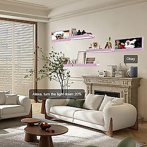 HOPEDAMAI Floating Shelves Book Shelf for Wall Shelf Foldable with USB Charging Port Floating Corner Shelves Wall Mounted Shelves for Home Decor and Bedroom Decor Pink 2 Pack