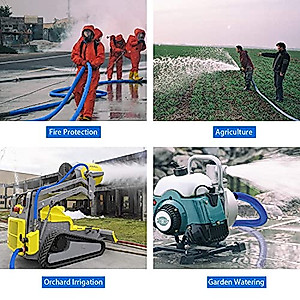 LEBLEBALL 1.5''x50FT Blue Backwash Hose, Heavy Duty Discharge Hose Reinforced PVC Pool Drain Hose Weather and Chemical Resistant, Ideal for Swimming Pools and Water Transfer, with 2 Clamp