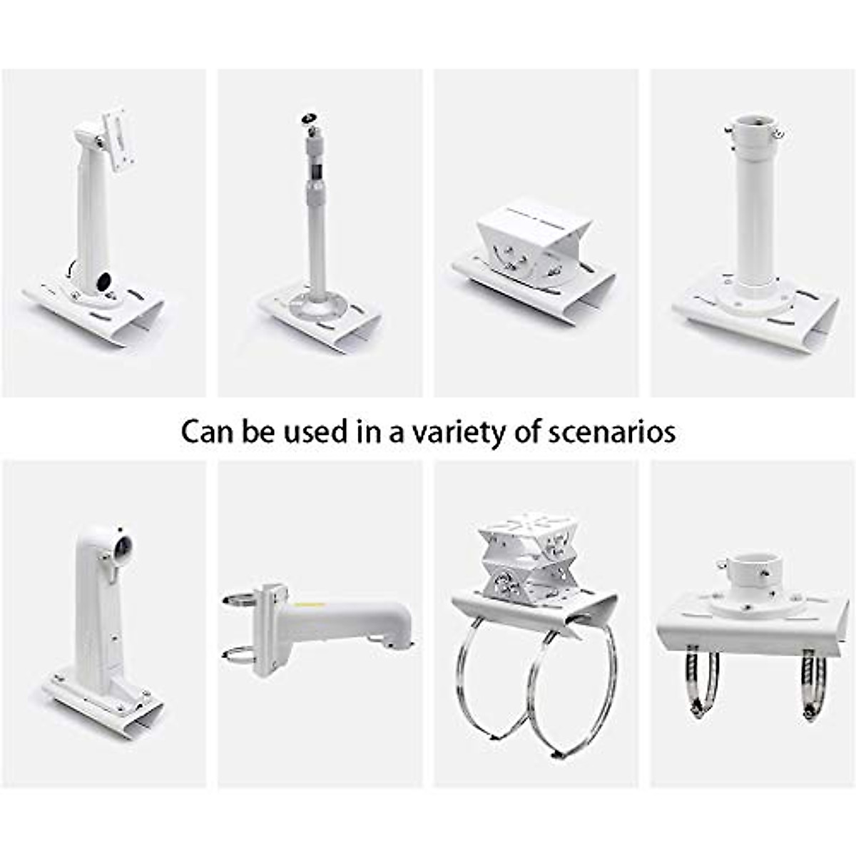 Universal Vertical Pole Mount Adapter with 2 Loops(20cm Diameter) Wall Mounting Loop Bracket and 4 Mounting Screws for CCTV Security Camera PTZ Dome