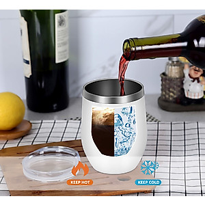 Cosictic Cute Enough Skilled Enough Nurse Wine Tumbler, Funny Nurse's Day Birthday Gifts for Nurse New Nurse Doctor, Nurse Gifts 12 Oz Insulated Stainless Steel Wine Tumbler