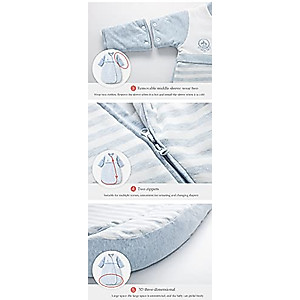 OuYun Baby Organic Sleeping Bag Detachable Sleeve Wearable Blanket,Pink,350g Filling for 32-59℉