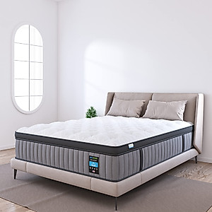 BedStory King Mattress 14 Inch - Luxury Hybrid Mattress for Extra Lumbar & Hip Support - Pain Relieving Motion Isolation Cooling Innerspring Soft Bed