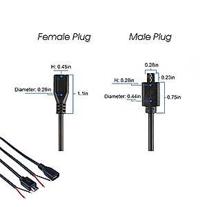KSOPUERT 4 Pcs Micro USB to Bare Wire Open End Cable 12inch 5V 2.1A 28AWG 2 Cores Power Pigtail Repair Tin on The Tail Cable Cord DIY Black,1 Feet,2 Pcs Male Plug & 2 Pcs Female Plug Included