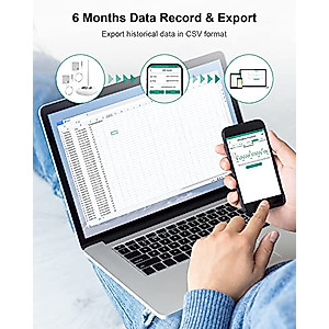 MOCREO ST4 WiFi Thermometer Freezer Alarm, Email Alert, App Notification, Data Record Export, No Subscription Fee, Remote Wireless Temperature Sensor for Refrigerator, Freezer, Hot Tub (2 Pack)