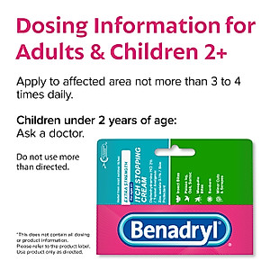 Benadryl Extra Strength Itch Stopping Anti-Itch Cream with Histamine Blocker, Diphenhydramine HCl Topical Analgesic & Zinc Acetate Skin Protectant for Relief from Most Outdoor Itches, 1 oz