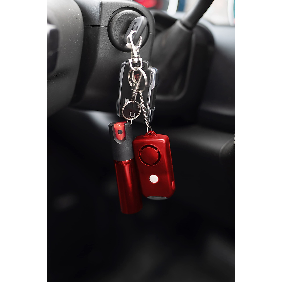 ARMADILLO DEFENSE Red Pepper Spray and Personal Alarm Key Chain Bundle (2 Pack) for Protection and Self Defense, Safeguard for Women and Men, Tear Gas and Panic Button