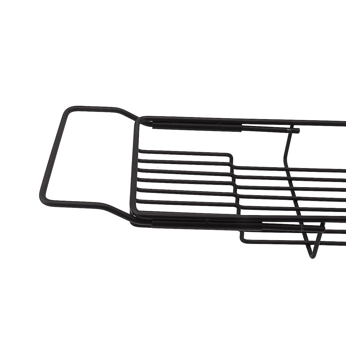 Zerodis Bathtub Caddy Tray, Non Slip Stainless Steel Bath Tub Rack with Marble Expandable Bath Shelf for Candle Towel Book Wine Phone (Black White)